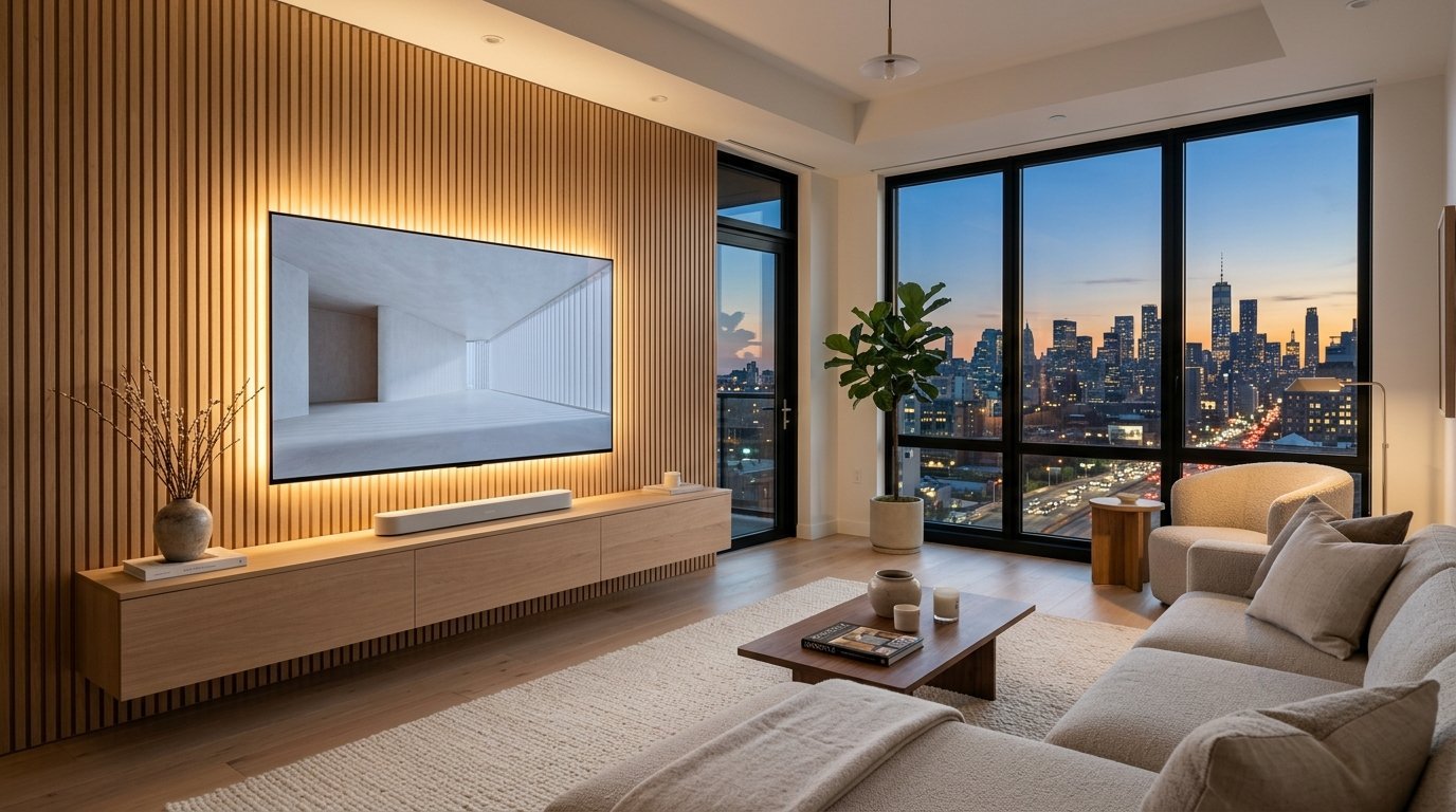 22 Simple Scandinavian TV Wall Designs for a Peaceful Living Room